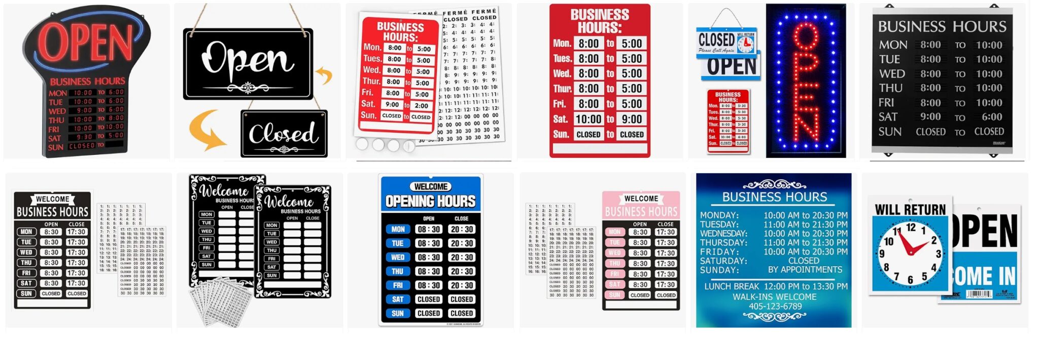 Our Opening Hours - Printable Signs
