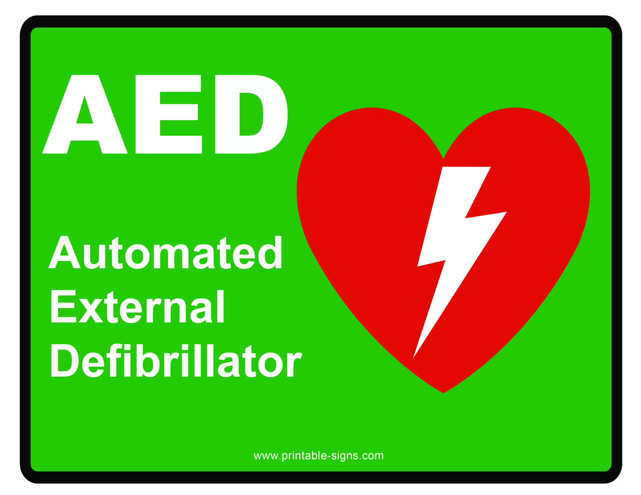 Aed Sign Printable Printable Free Templates