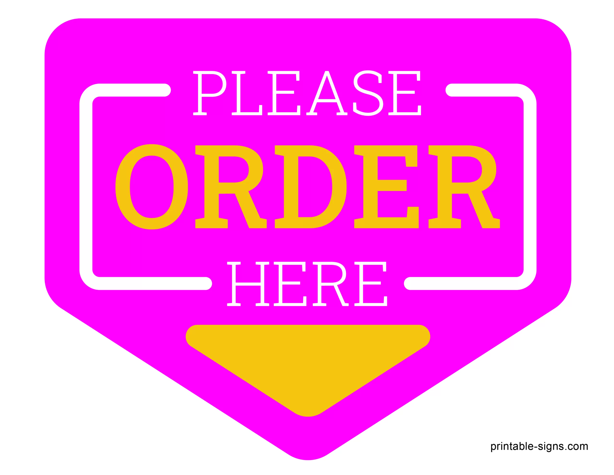 Order Here Sign