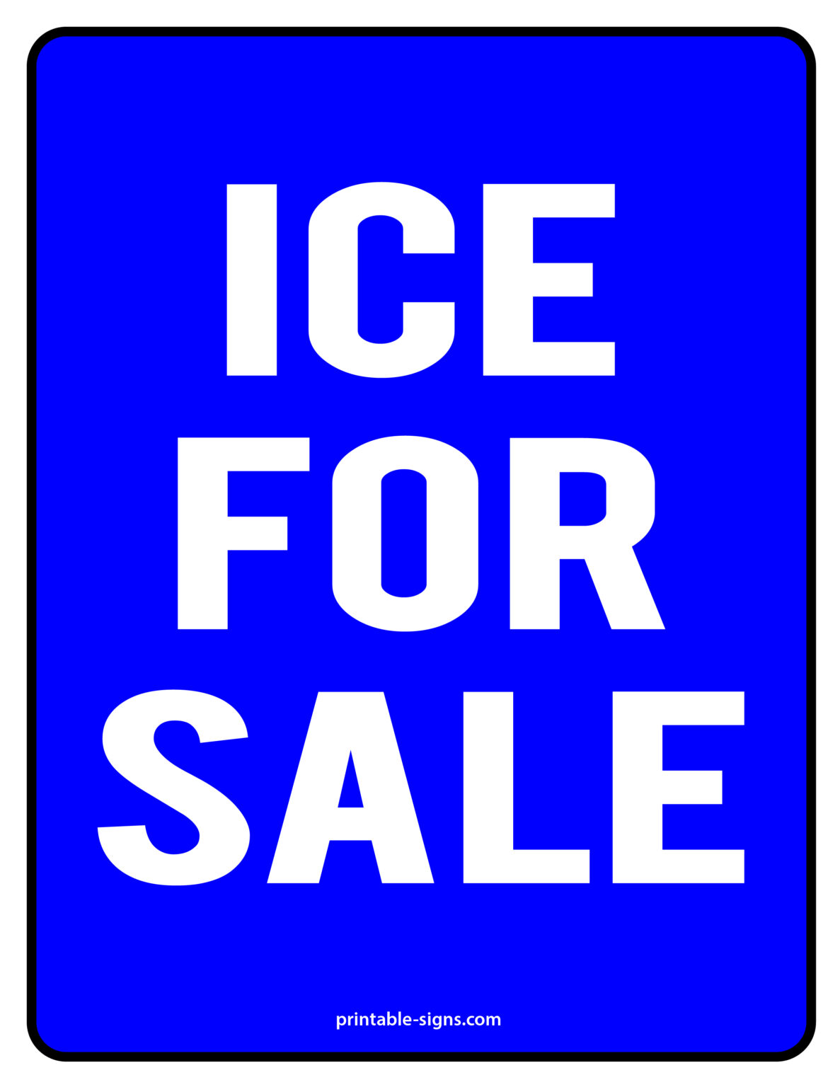 Ice for Sale Printable Signs - Printable Signs
