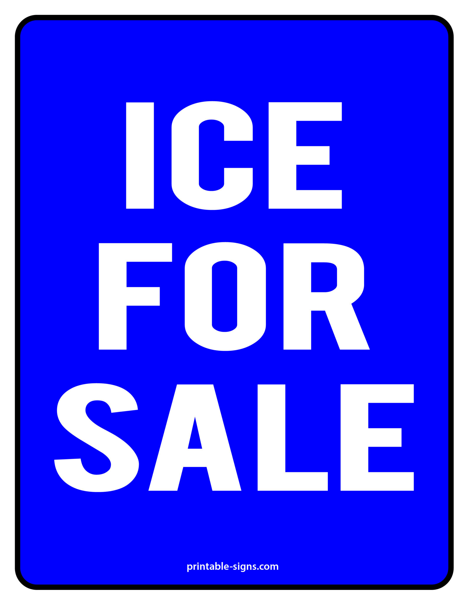 Ice for Sale Printable Signs - Printable Signs