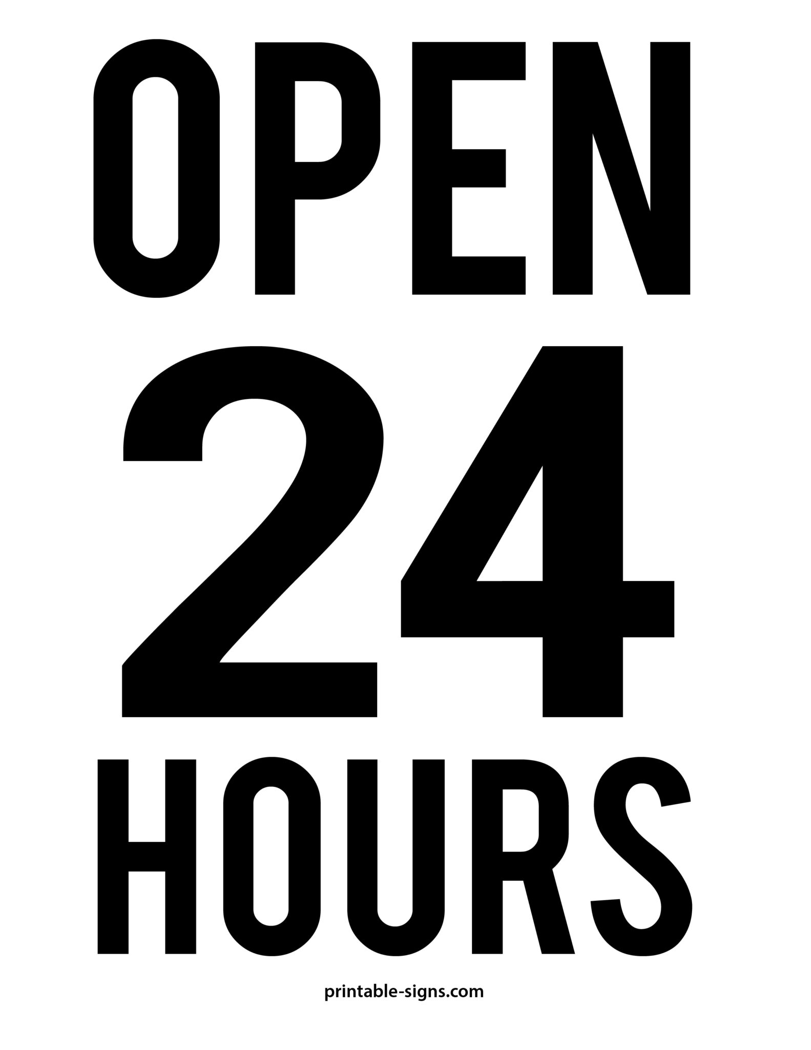 Our Opening Hours - Printable Signs